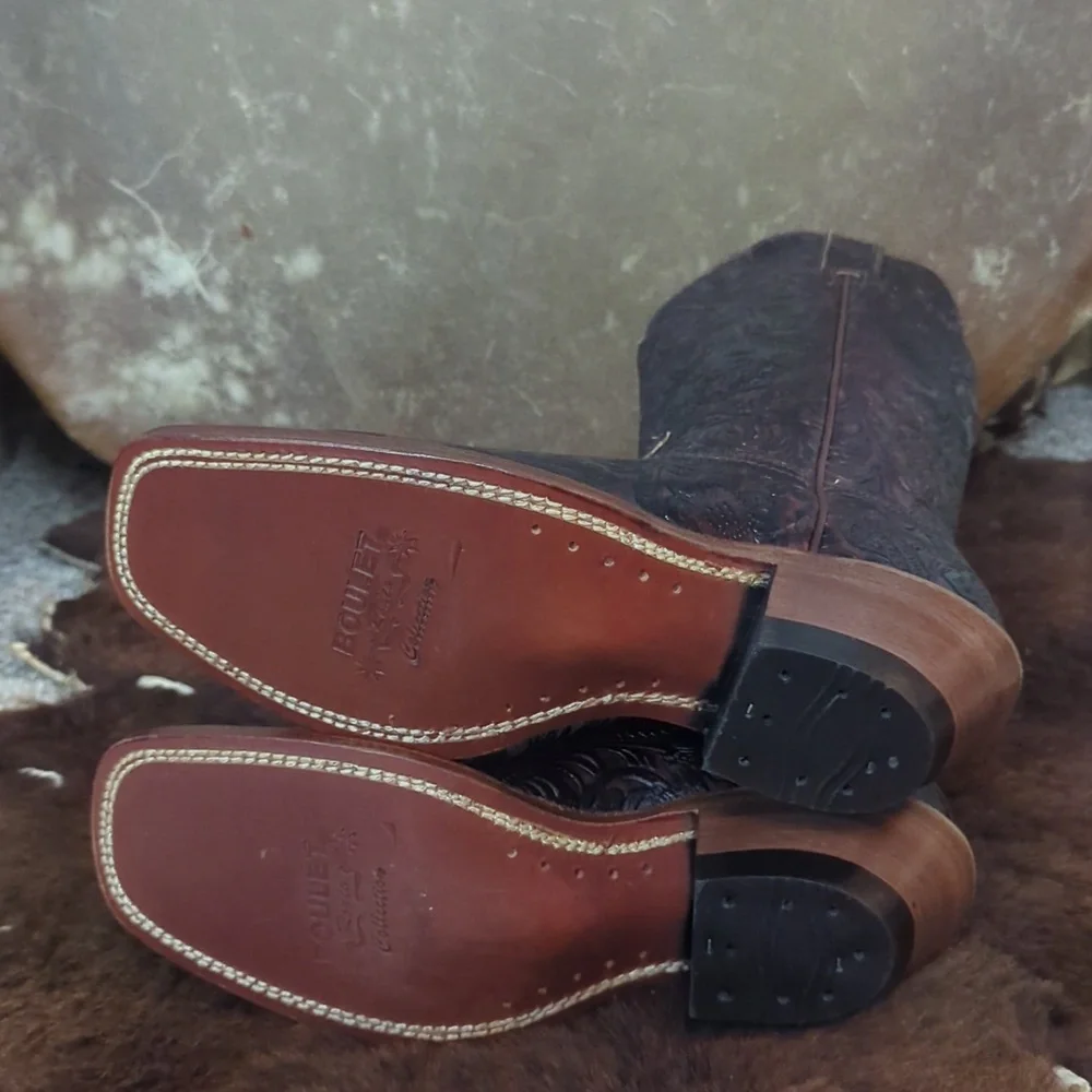 Boulet | Shoes | Boulet 3237 Ladies Floral Tooled Leather Cowboy ...